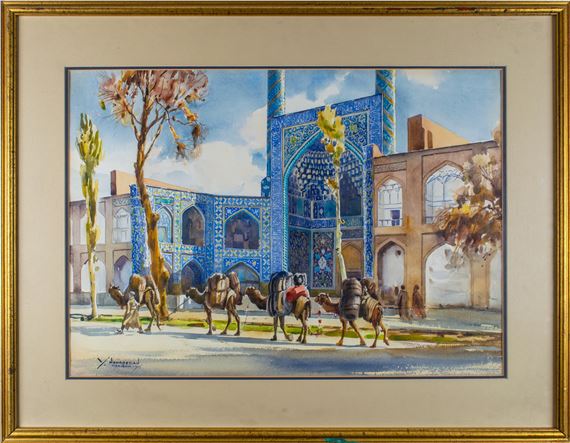 Yervand Nehapetian | The Façade of the Great Mosque of Isfahan (1955 ...