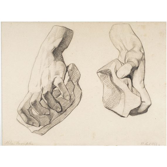 French School, 19th Century | Untitled (Study of Hands) (1844) | MutualArt