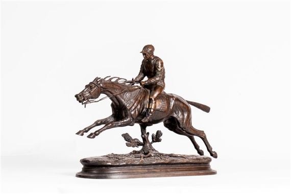 Paul Edouard Delabrierre | The jockey Bronze with brown patina | MutualArt