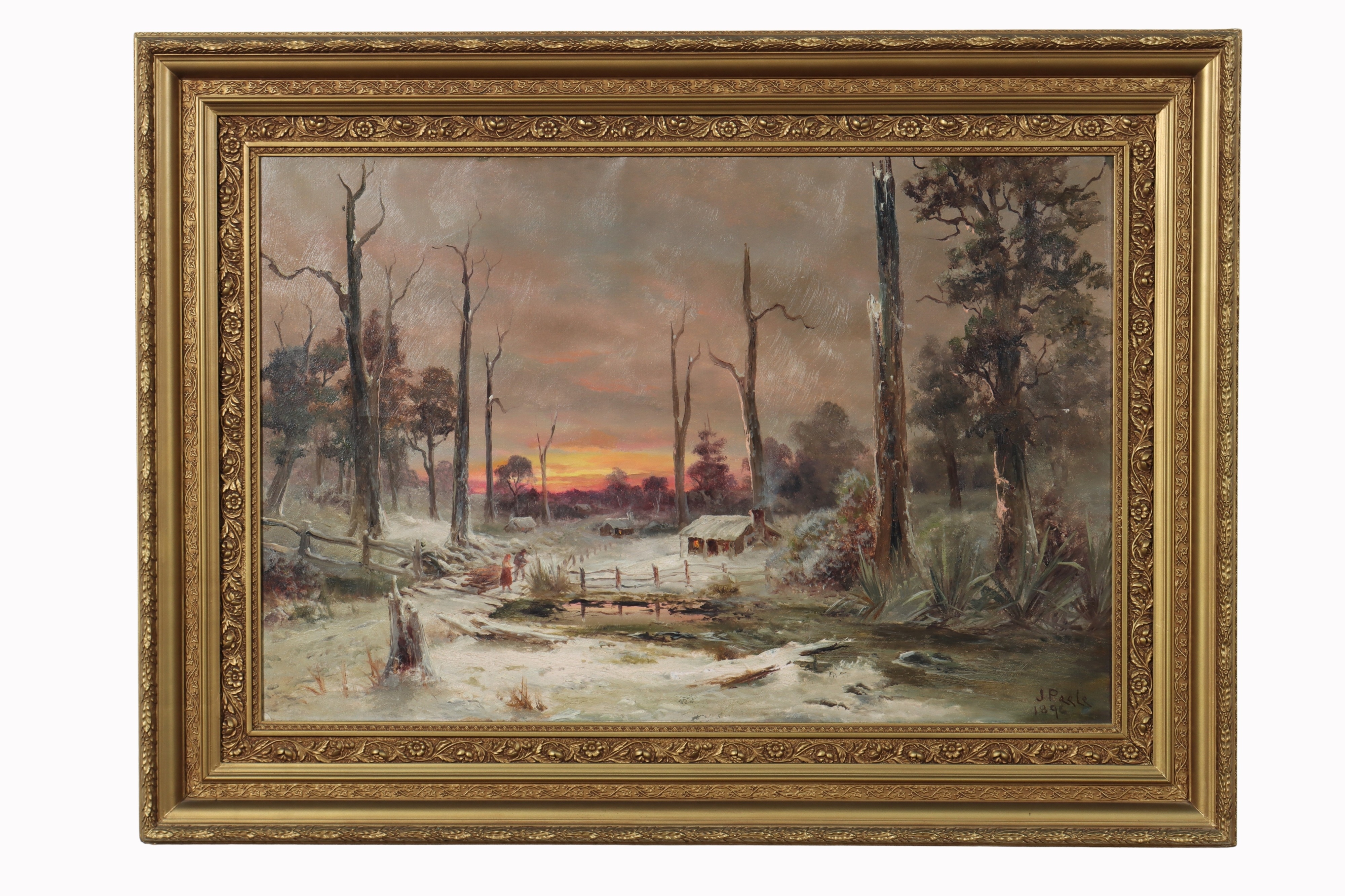 James Peele | Gathering Wood at Sunset (1896) | MutualArt