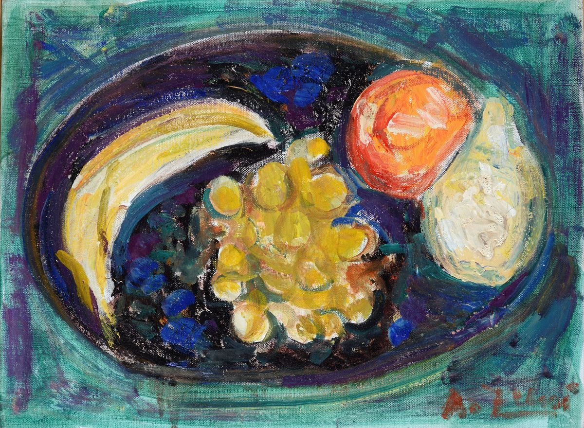 Achille Funi | Fruits on a plate, 1972 (1972) | MutualArt