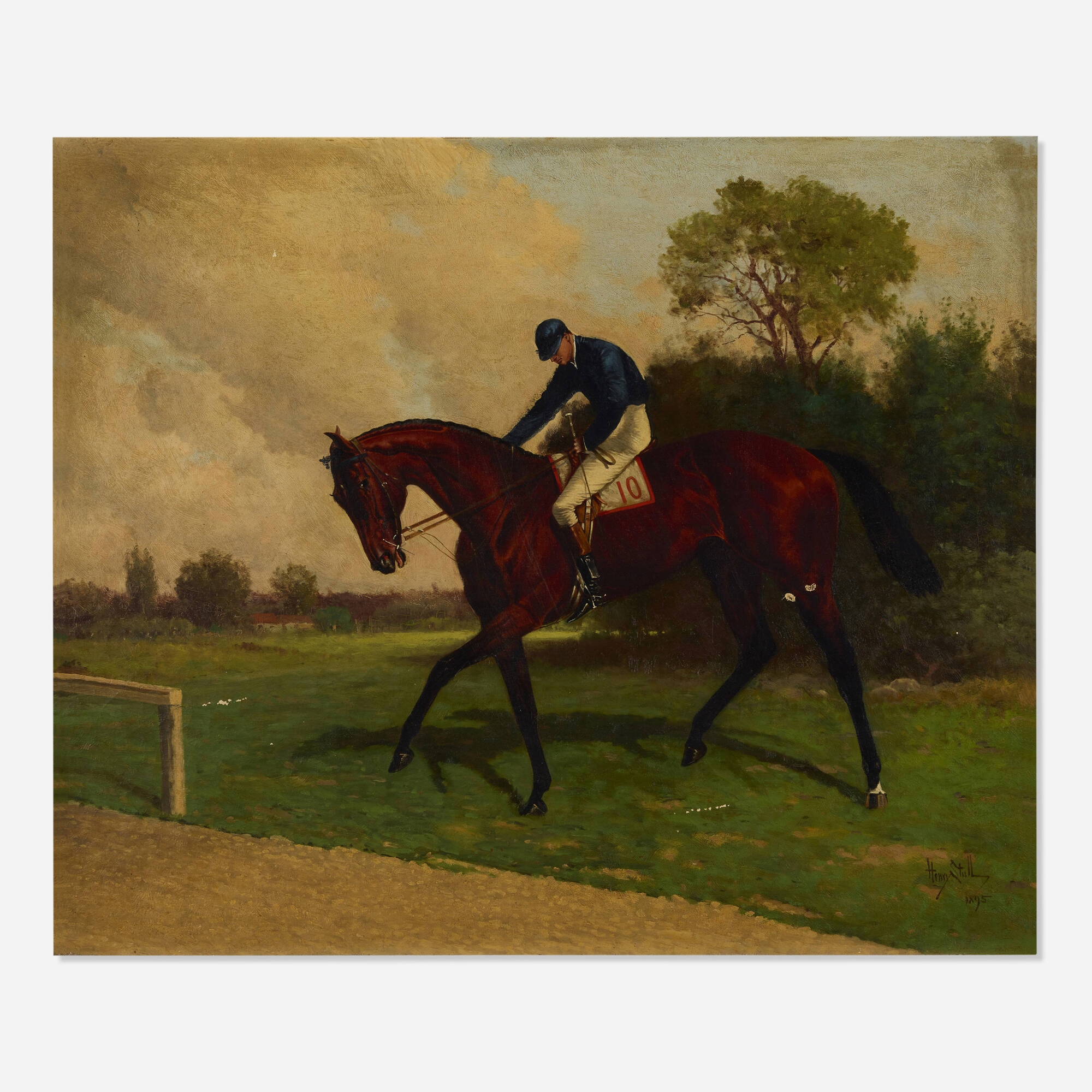 Henry Stull | Racehorse with Jockey Up at Track (1895) | MutualArt