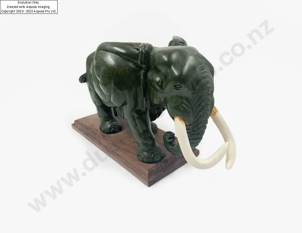David Ngoasheng | Verdite Elephant Figure by David Ngoasheng | MutualArt