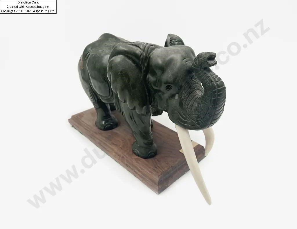 David Ngoasheng | Verdite Elephant Figure by David Ngoasheng | MutualArt
