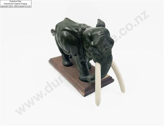 David Ngoasheng | Verdite Elephant Figure by David Ngoasheng | MutualArt