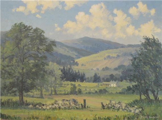 Clive Richard Browne | Clive Browne oil on canvas depicting hilly ...