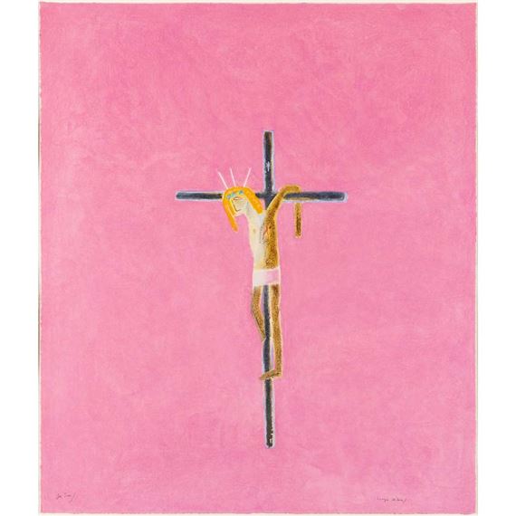 Craigie Aitchison | PINK CRUCIFIXION, 2004 (2004) | MutualArt