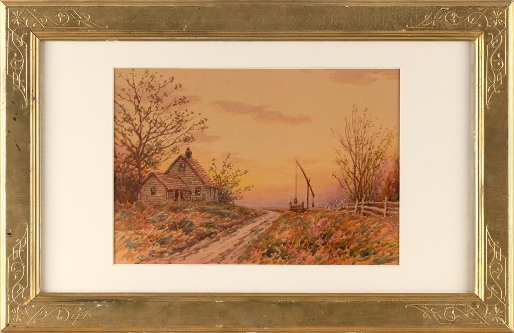 William Frederick Paskell | Sunset landscape with farmhouse | MutualArt