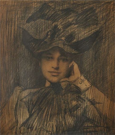 François Martin-Kavel | Elegant woman with hat | MutualArt