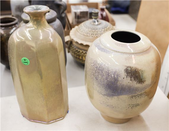 Terry Hutchinson | 2pc Terry Hutchinson Luster Glaze Studio Pottery ...