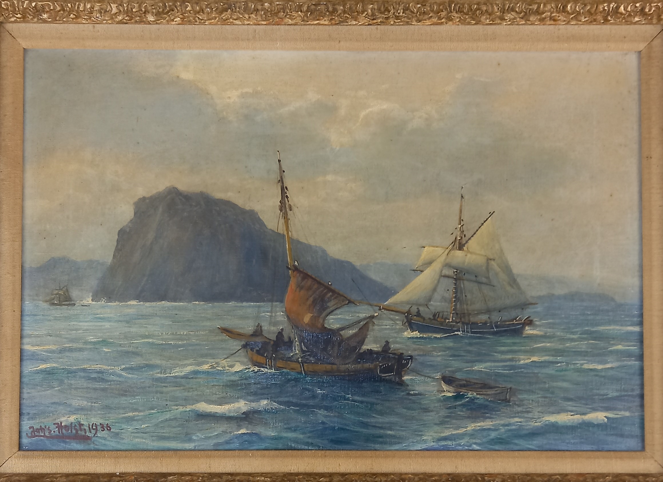 Johannes Holst | Brandung an einer Felsenküste | MutualArt