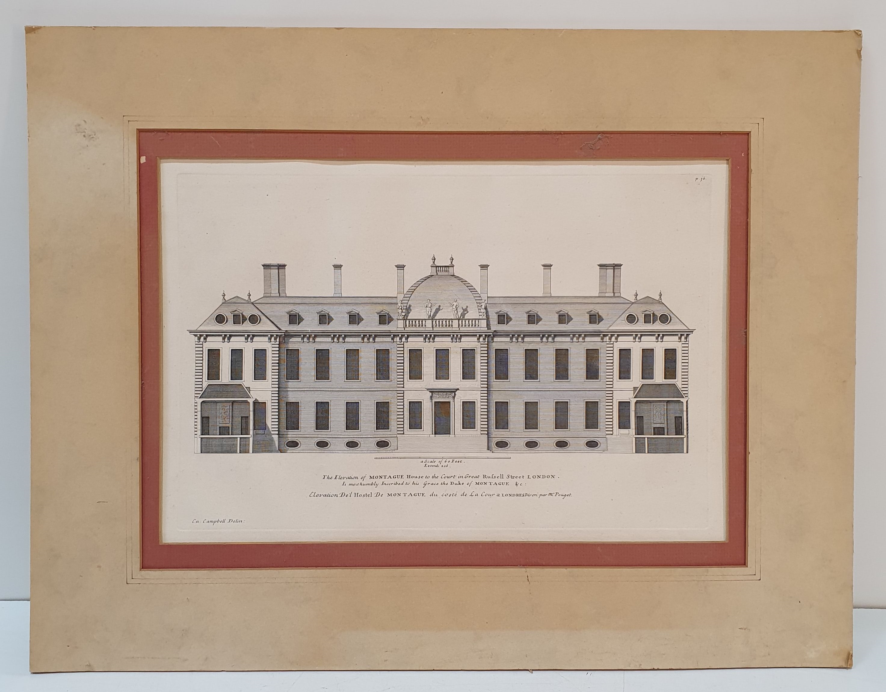 Colen Campbell | 'The Elevation of Montague House to the Court in Great ...