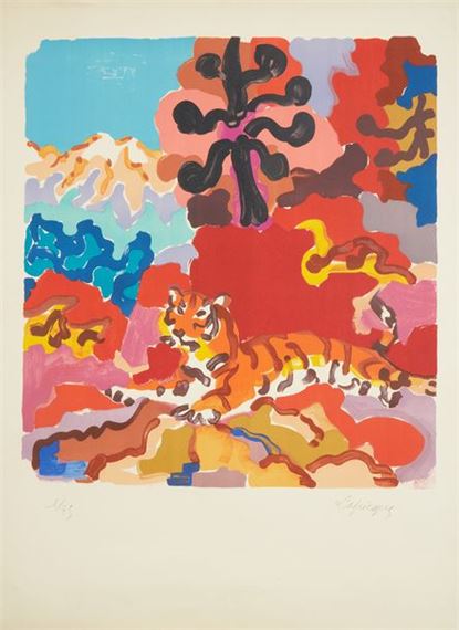 Charles Lapicque | Tiger in a landscape | MutualArt
