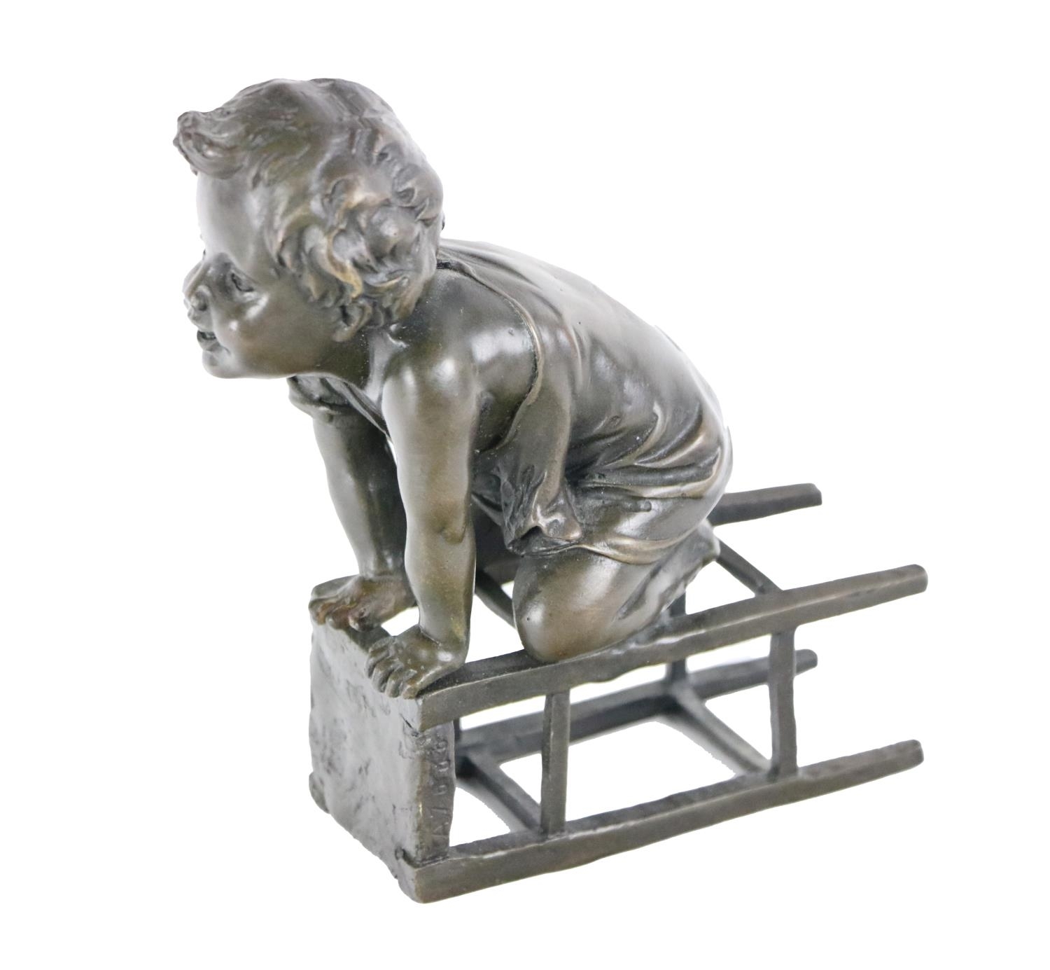 Juan Clara | An attractive small bronze depicting Young Boy kneeling on ...