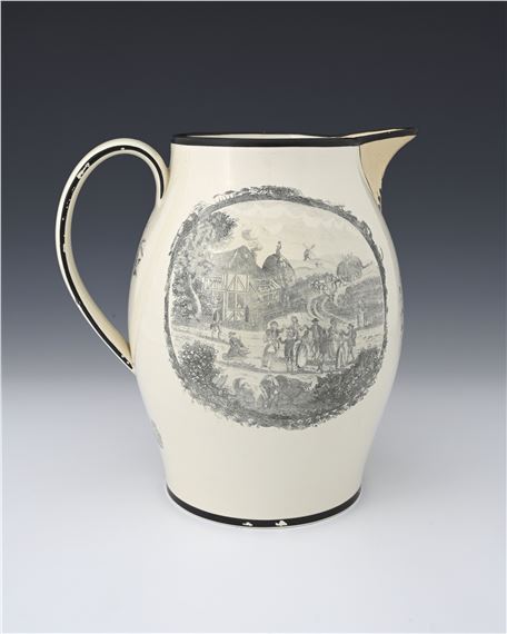 William Fowler | A large 18th Century creamware Farmers Arms pitcher ...