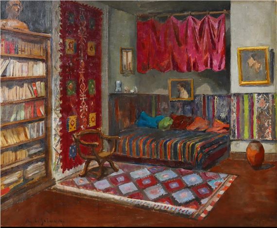 Alexandru Satmary | Interior with Selfportrait | MutualArt