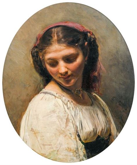 Henri Girardet | Portrait of a Neapolitan Woman (1882) | MutualArt