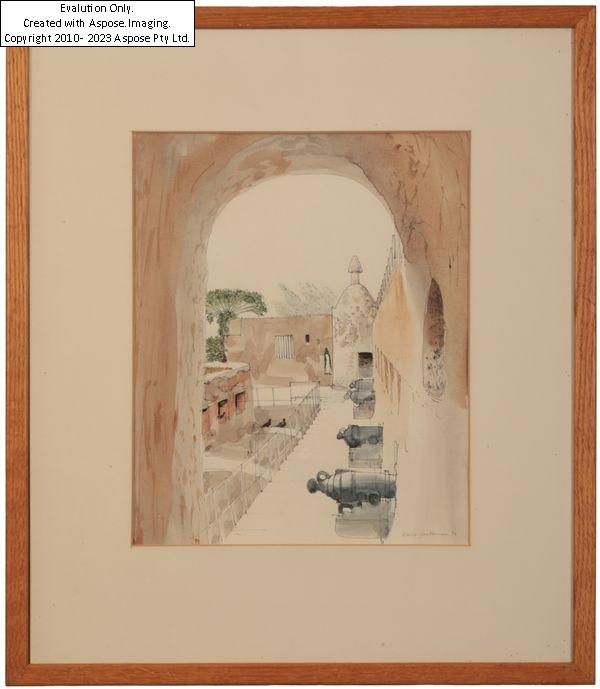 David Gentleman | A view of cannons in a fortification (1976) | MutualArt