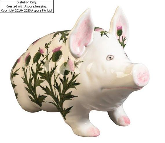 Wemyss Ware | A WEMYSS WARE PORCELAIN PIG BY JAN PLICHTA | MutualArt