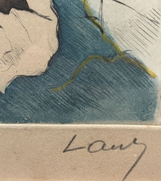 Jean Launois | after Jean LAUNOIS Market in the Port of Algiers Etching in colors numbered 18/50 ...