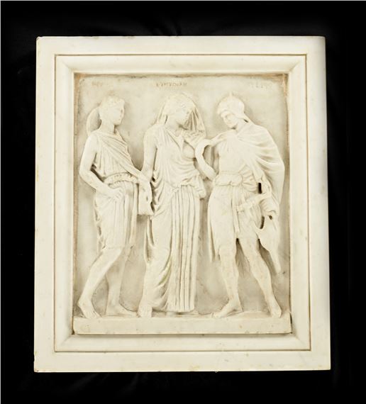 Greek School | A CLASSICAL GREEK STYLE WHITE MARBLE PLAQUE depicting ...