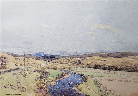 George Houston | George Houston (1869-1947) Watercolour River scene ...