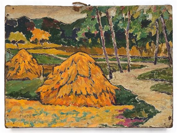 Maria-Mela Muter | Landscape with haystacks | MutualArt