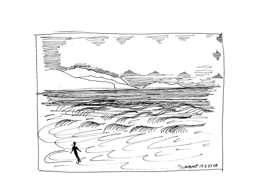 Charles Blackman | Waves screenprint | MutualArt