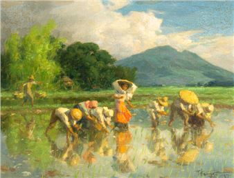 Fernando Amorsolo | Rice planting (1951) | MutualArt