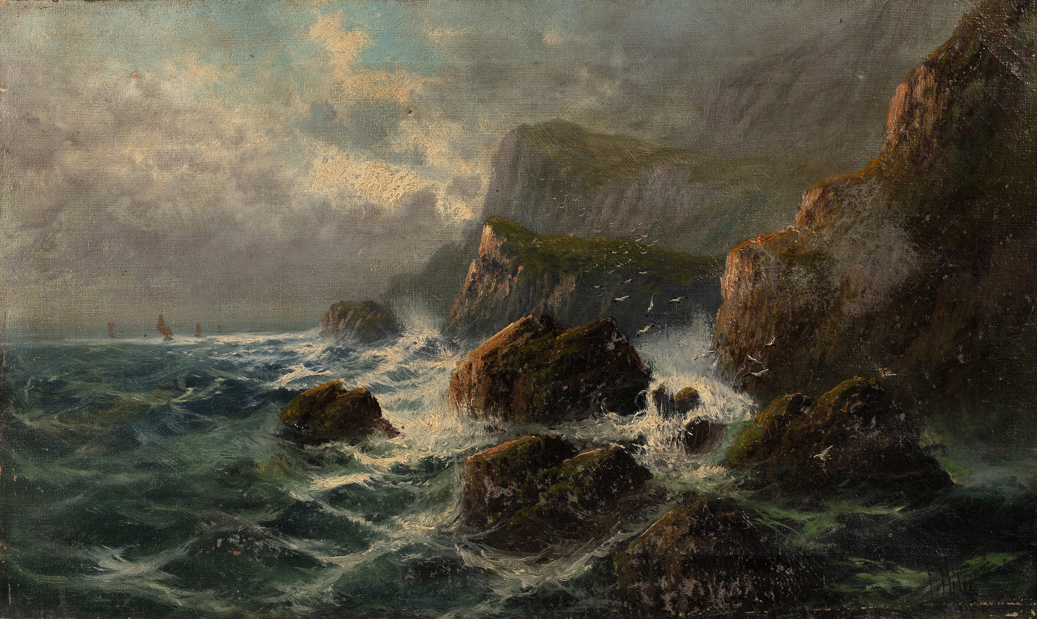Frank Hider | High Tide on the North Devon Coast | MutualArt