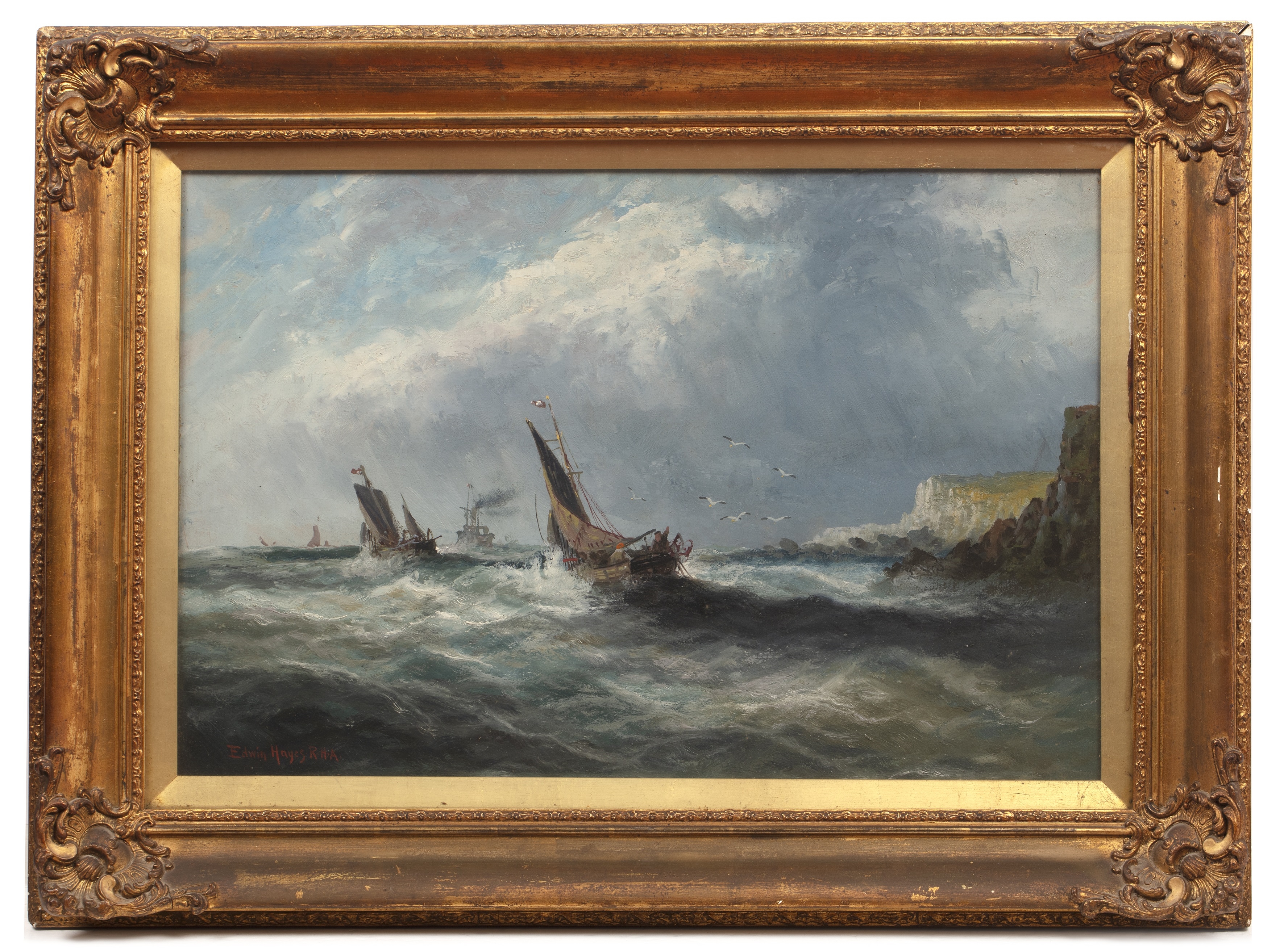 Edwin Hayes | Sailing vessels off the coast (1819 - 1820) | MutualArt