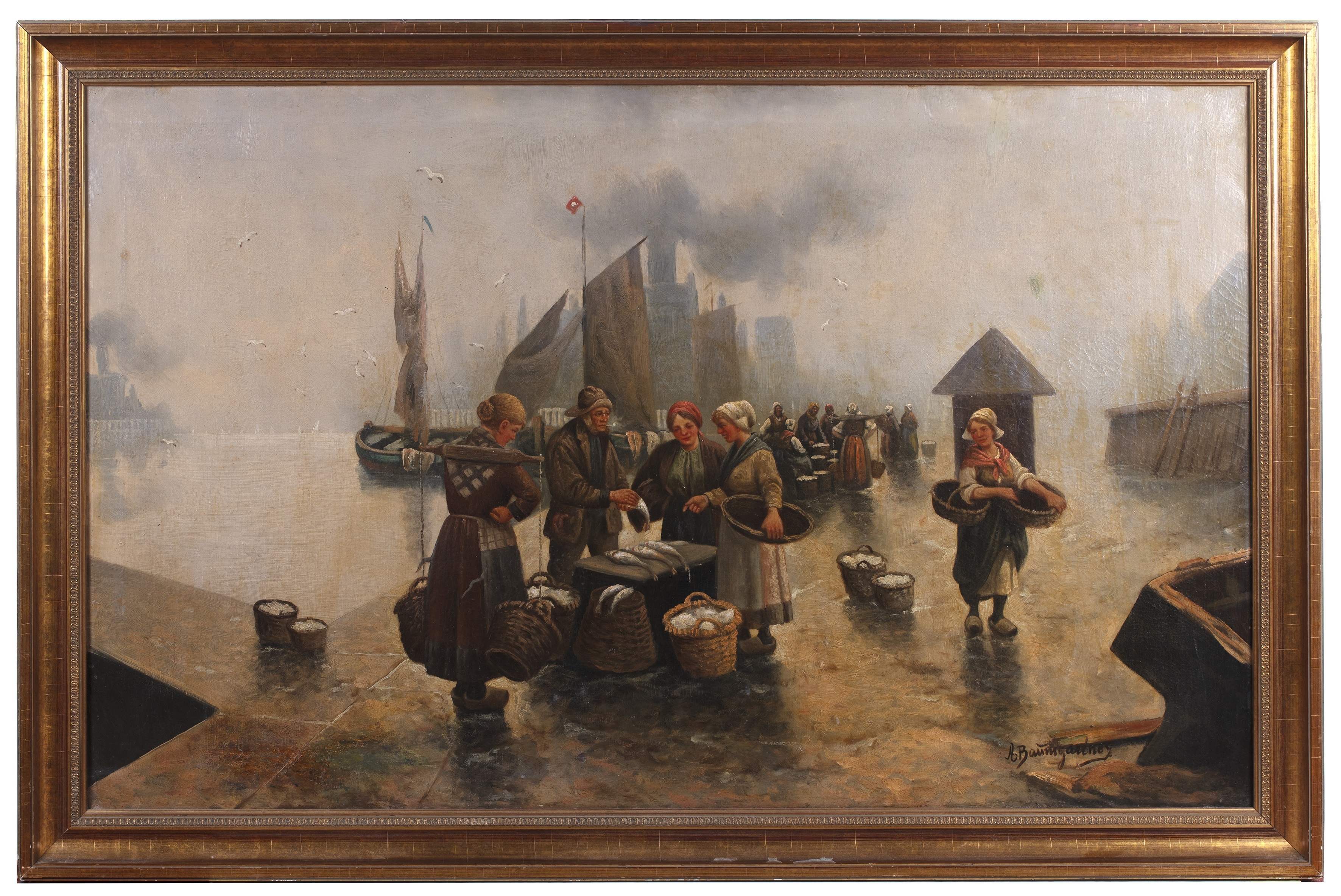 Adolf Constantin Baumgartner-Stoiloff | A Dutch fish market | MutualArt