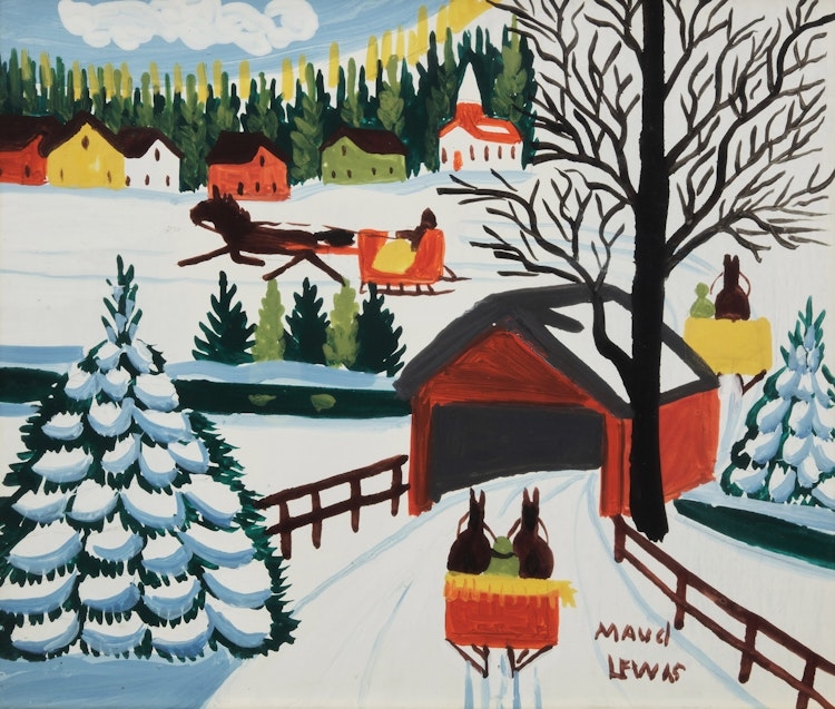 Maud Lewis | Winter Sleighing Scene | MutualArt