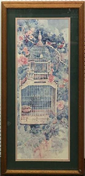 Dawna Barton | Dawna Barton 1990 Print Of Bird Cage (1990) | MutualArt