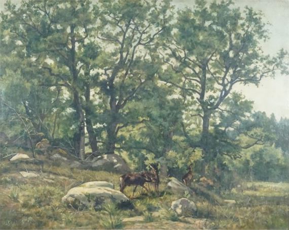 Karl Bodmer | Biches dans la forêt | MutualArt