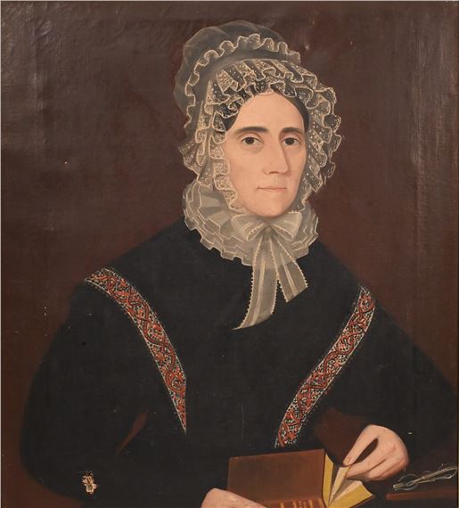 Ammi Phillips | Portrait of a woman in a Black Dress and Lace | MutualArt