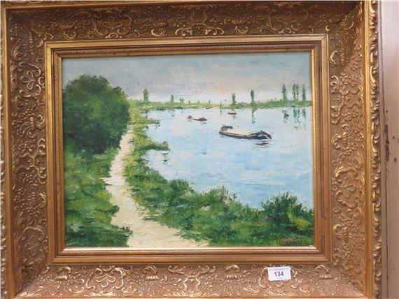 William Foreman | French Lake Scene | MutualArt