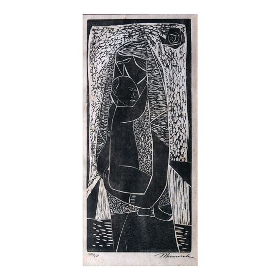 Vicente Manansala | Ang Magbabayo (Pounding Rice) (1979) | MutualArt