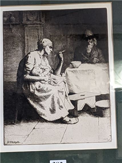 William Strang | Feeding the Baby (1884) | MutualArt