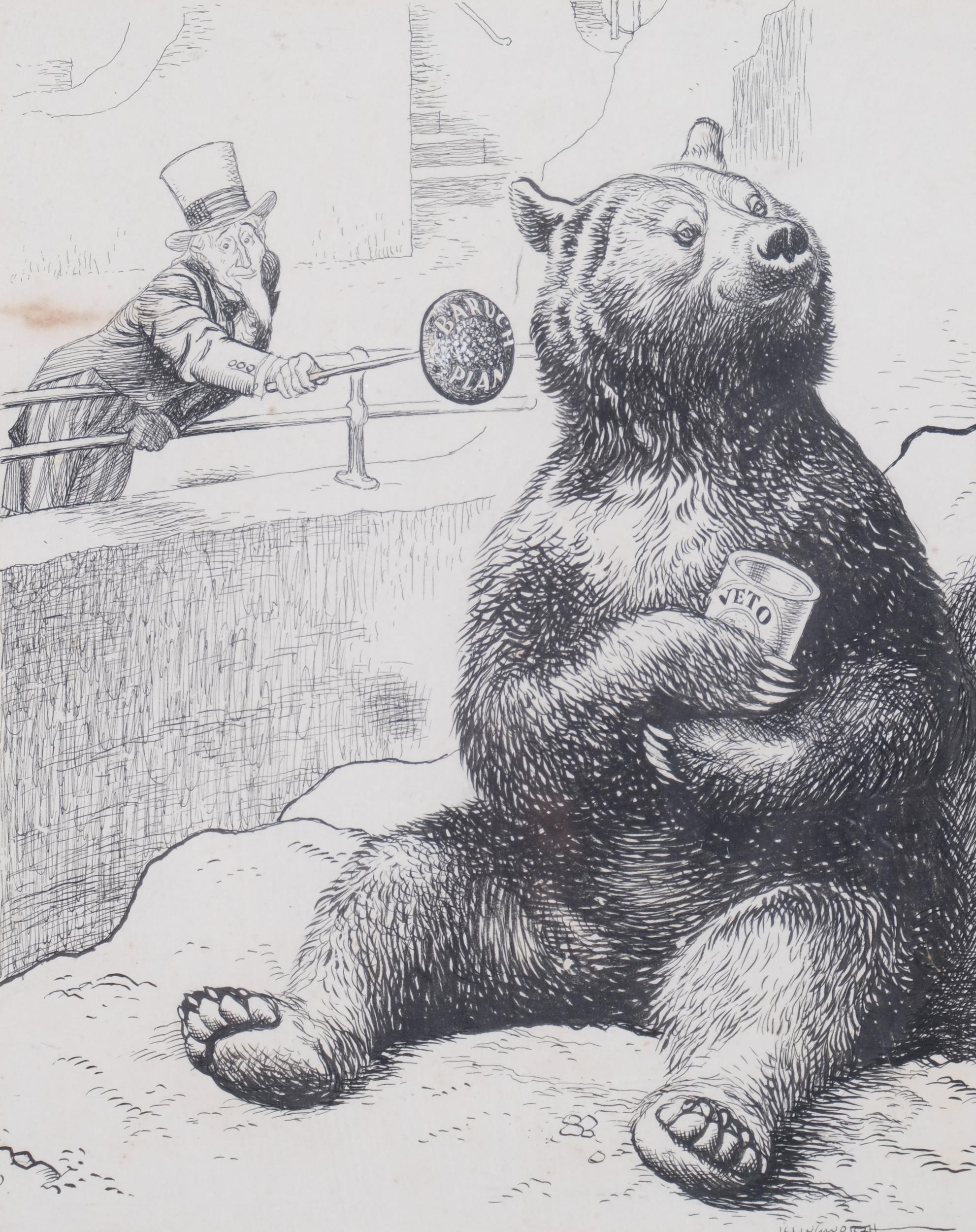 Leslie Gilbert Illingworth | original pen and ink political cartoon ...