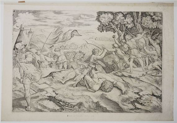 Marcantonio Raimondi | David beheading Goliath | MutualArt