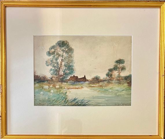 Edwin Sherwood Calvert | landscape with sheep (1844) | MutualArt