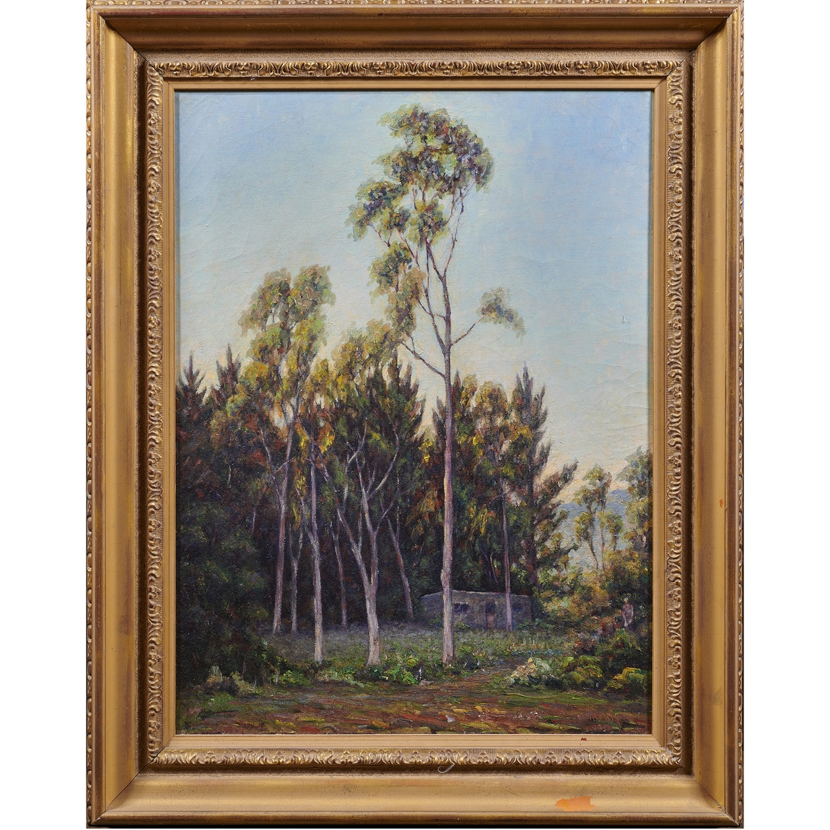 John August Dominique | Adobe House with Eucalyptus (1933) | MutualArt