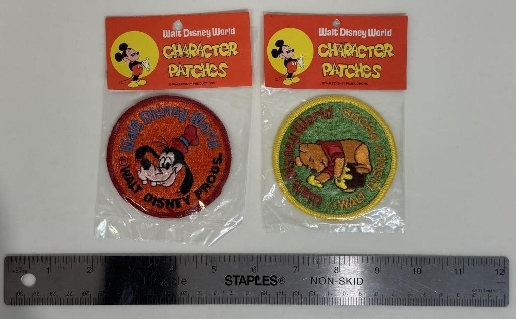 Walt Disney | TWO NEW OLD STOCK WALT DISNEY CHARACTER PATCHES | MutualArt