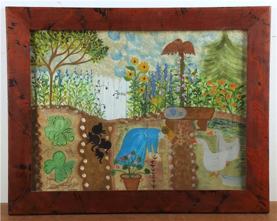 Barbara Strawser | Barbara Strawser Folk Art Painting (1990) | MutualArt