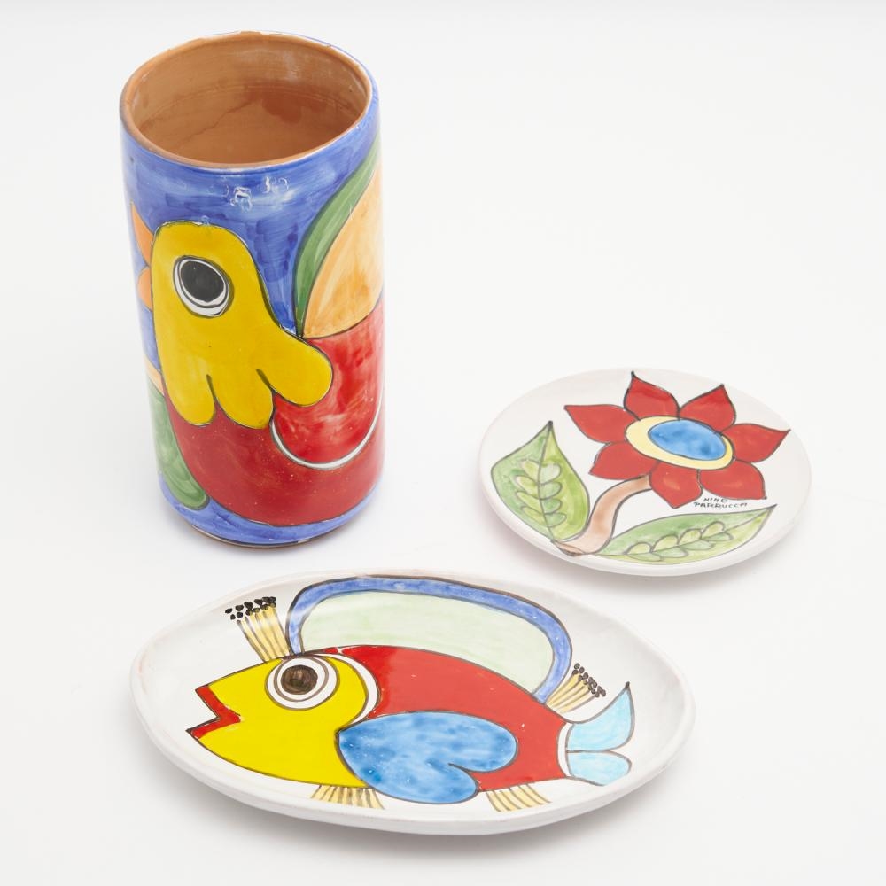 Nino Parrucca | A TRIO OF NINO PARRUCCA CERAMIC ITEMS INCLUDING A LARGE ...