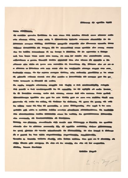 Emilio Isgrò | EMILIO ISGRÒ 1937 Lettera a Carmen 1969 (1969) | MutualArt