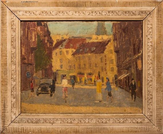 Herdis Gelardi | Herdis Gelardi Street Scene Oil on Canvas | MutualArt