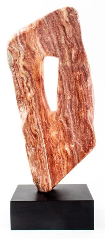 Joan Hyde Shapiro | Modern Abstract Veined Red Alabaster Sculpture ...
