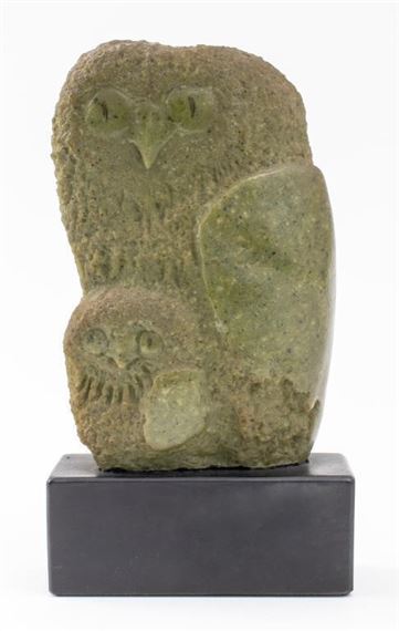 Frank Eliscu | Frank Eliscu Owl Mother and Chick Sculpture | MutualArt